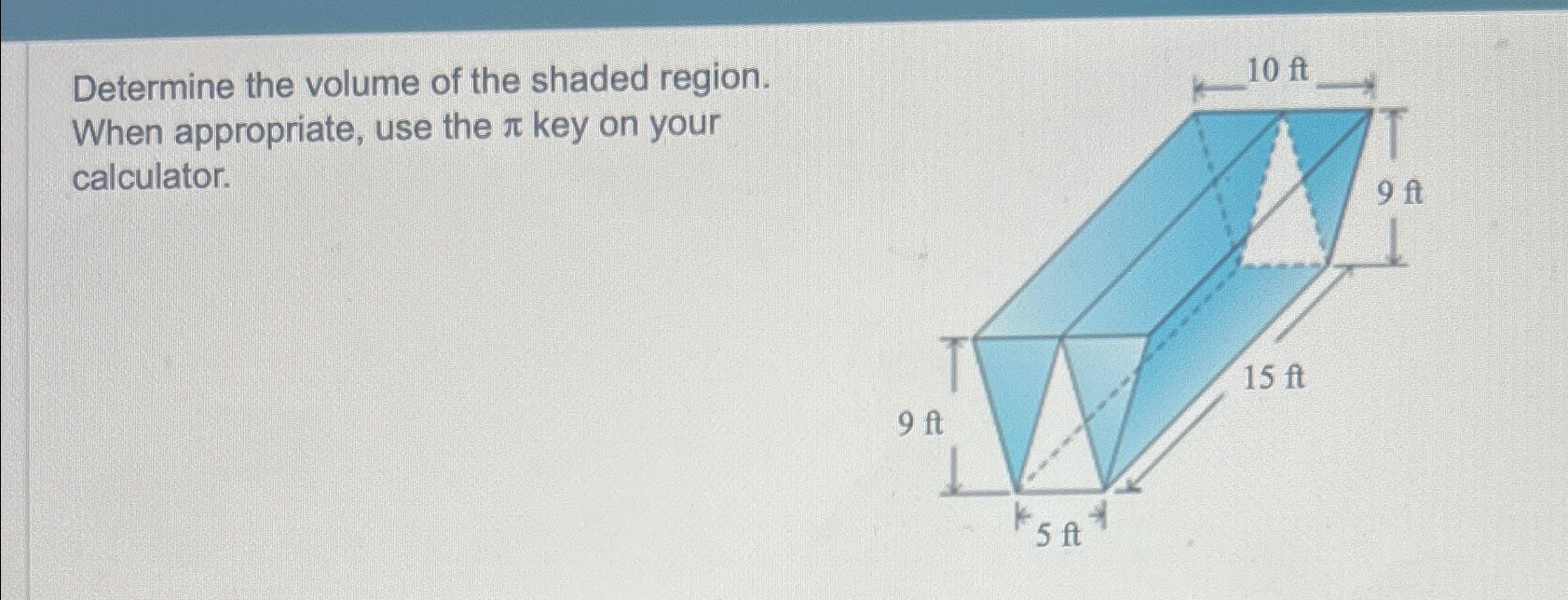 Solved Determine the volume of the shaded region. When | Chegg.com