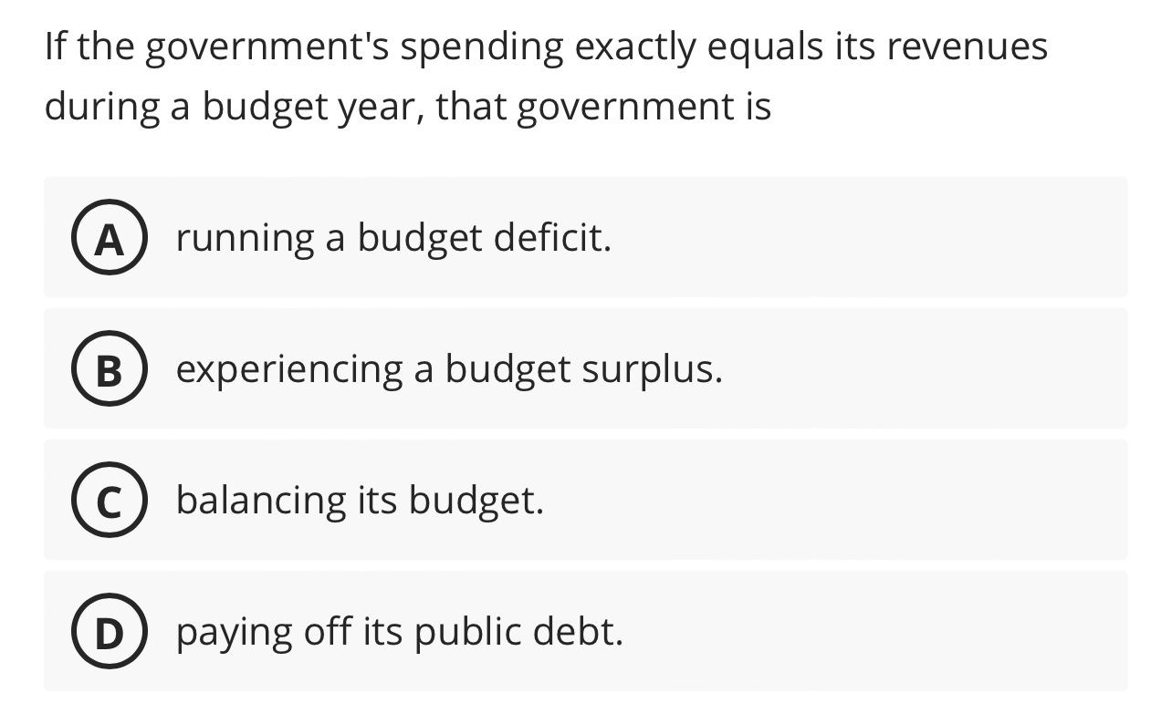 Solved If the government's spending exactly equals its | Chegg.com