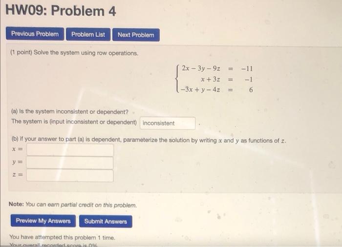 Solved HW09: Problem 4 Previous Problem Problem List Next | Chegg.com