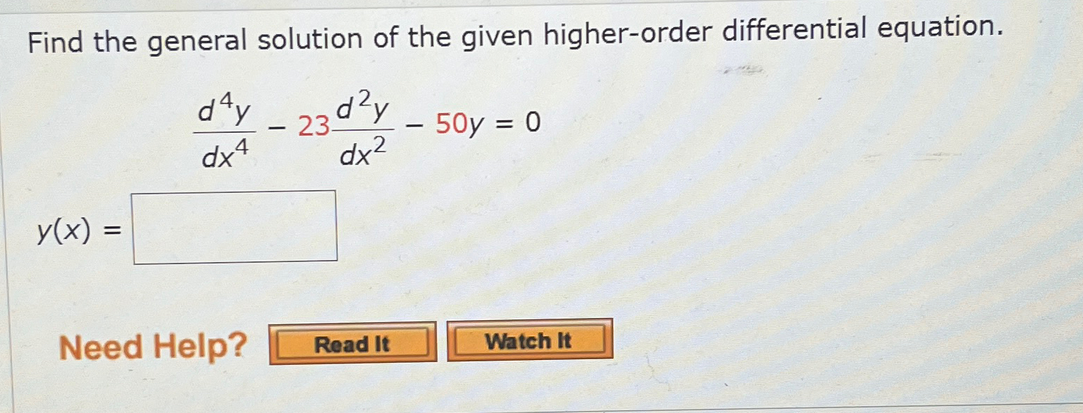 Solved Find the general solution of the given higher-order | Chegg.com