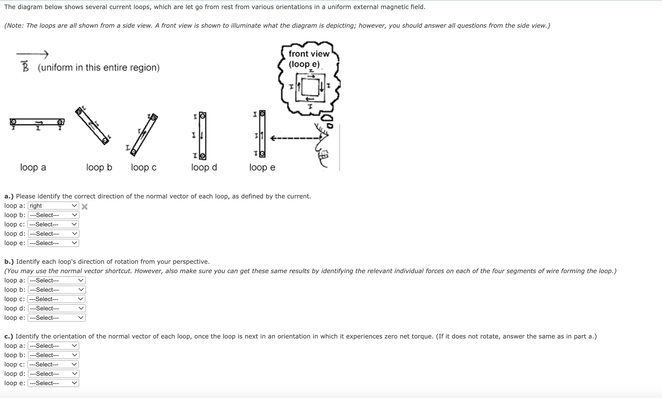 Solved The diagram below shows several current loops, which | Chegg.com