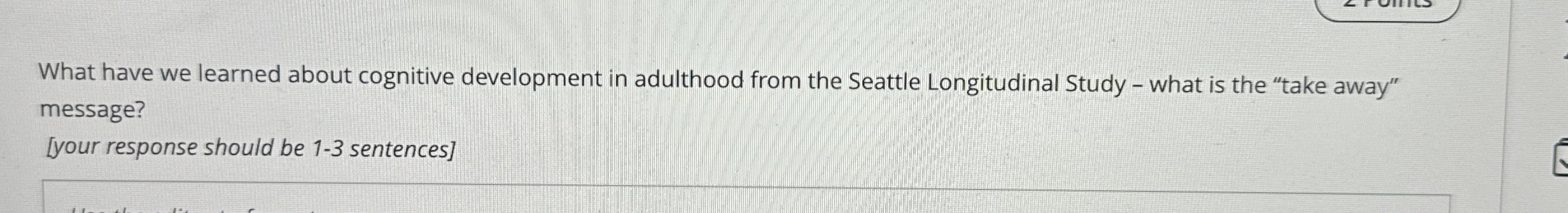 Solved cognitive development in adulthood from the Seattle | Chegg.com