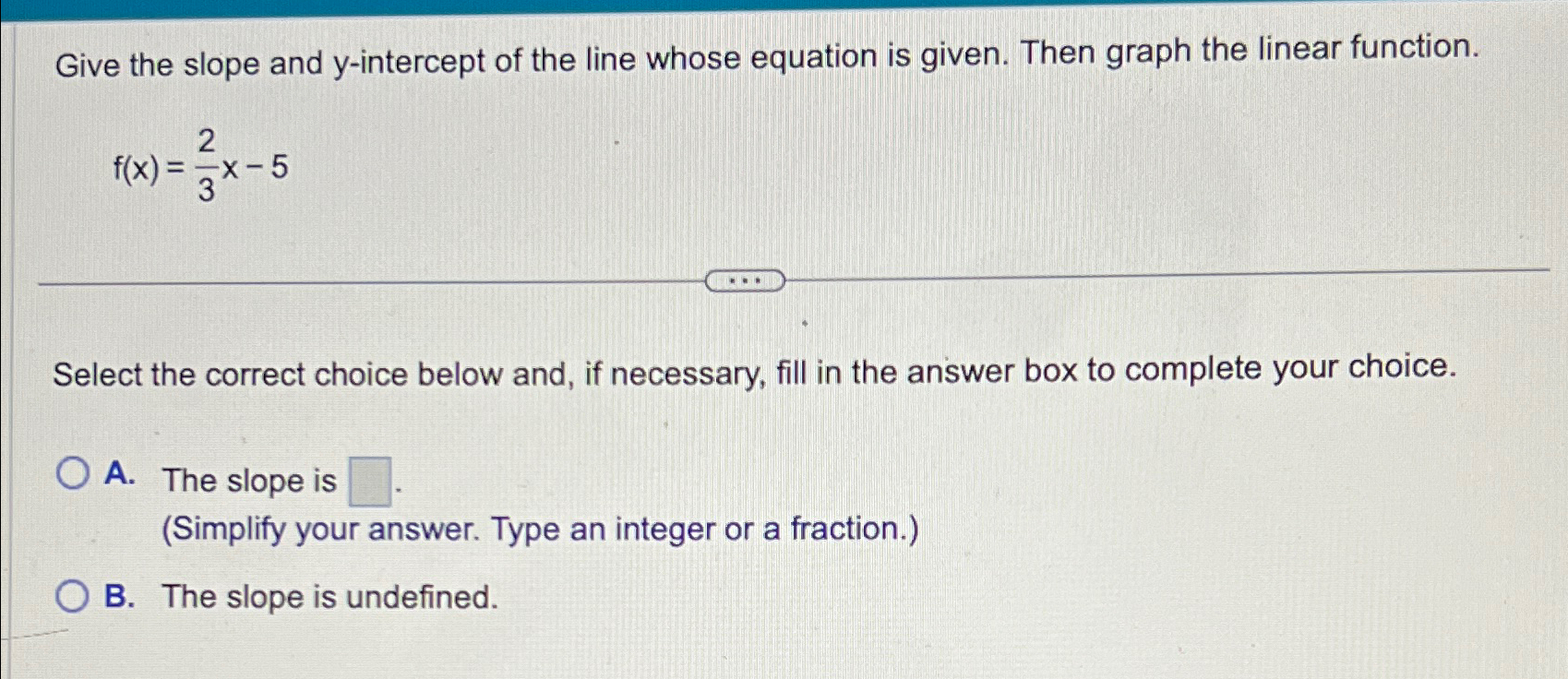 Solved Give the slope and y-intercept of the line whose | Chegg.com