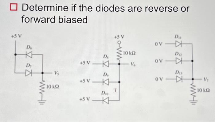 Solved Determine if the diodes are reverse or forward biased | Chegg.com
