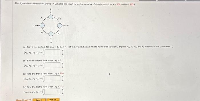 Solved The flgure shows the flow of traffic (in vehicles per | Chegg.com