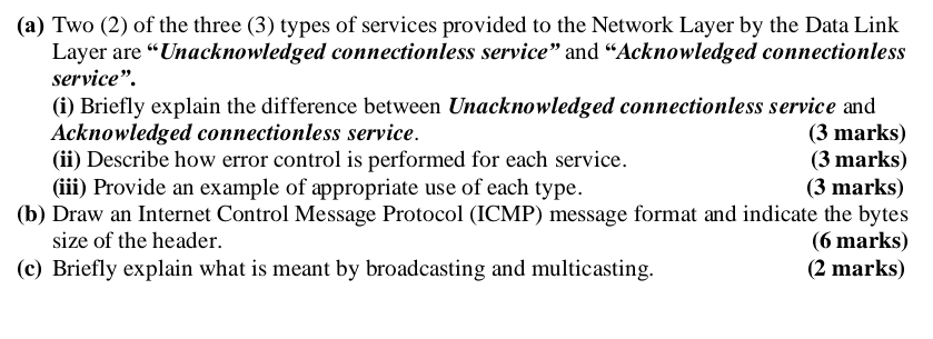 Solved (a) ﻿Two (2) ﻿of the three (3) ﻿types of services | Chegg.com