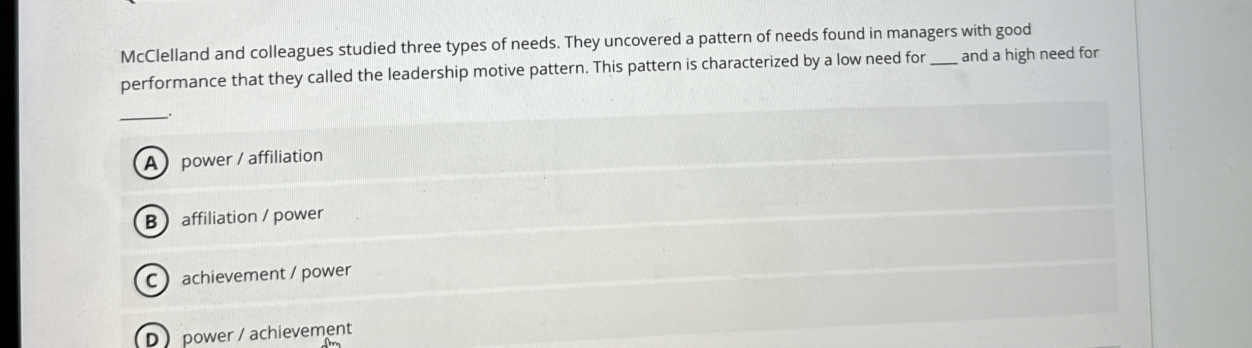 Solved McClelland and colleagues studied three types of | Chegg.com