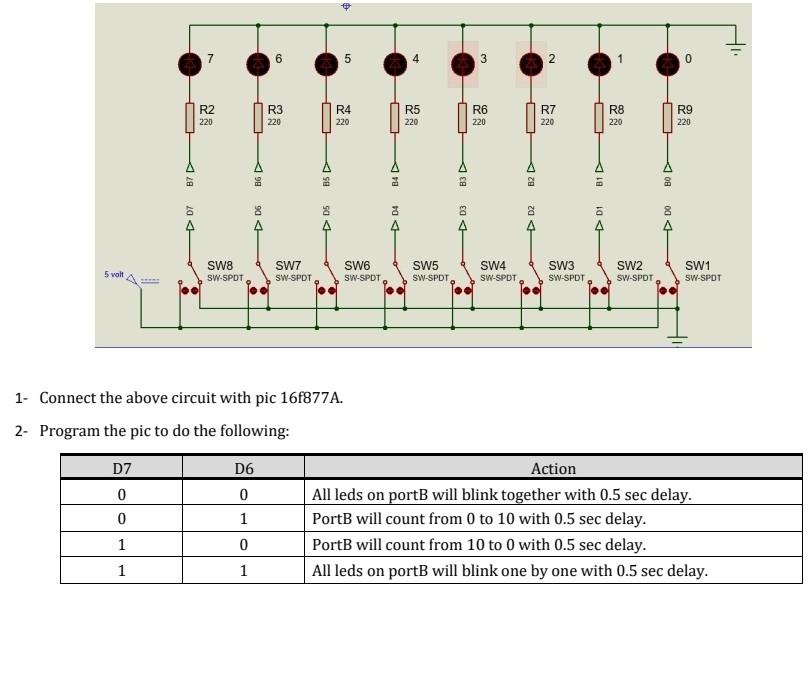 Solved add a schematic diagram on proteus 8 write the code | Chegg.com