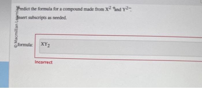 Solved Throdict the formula for a compound made from X2 tand | Chegg.com