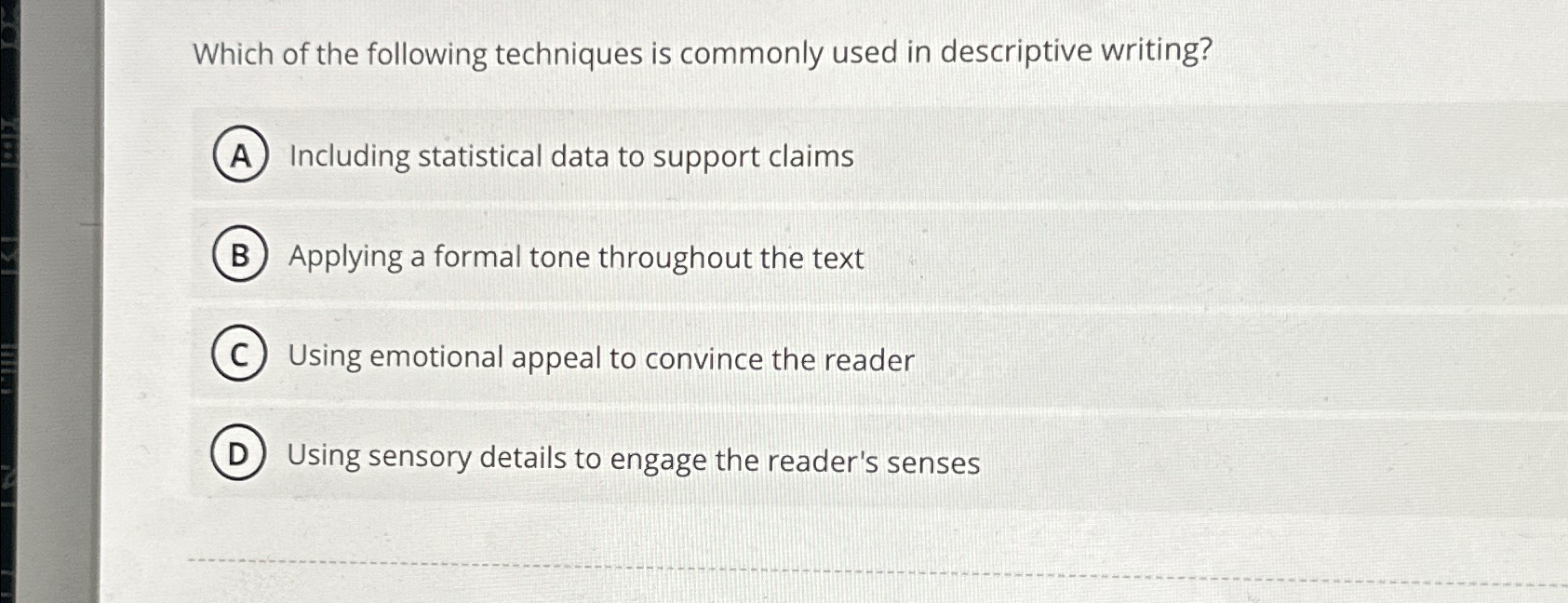 Solved Which of the following techniques is commonly used in | Chegg.com