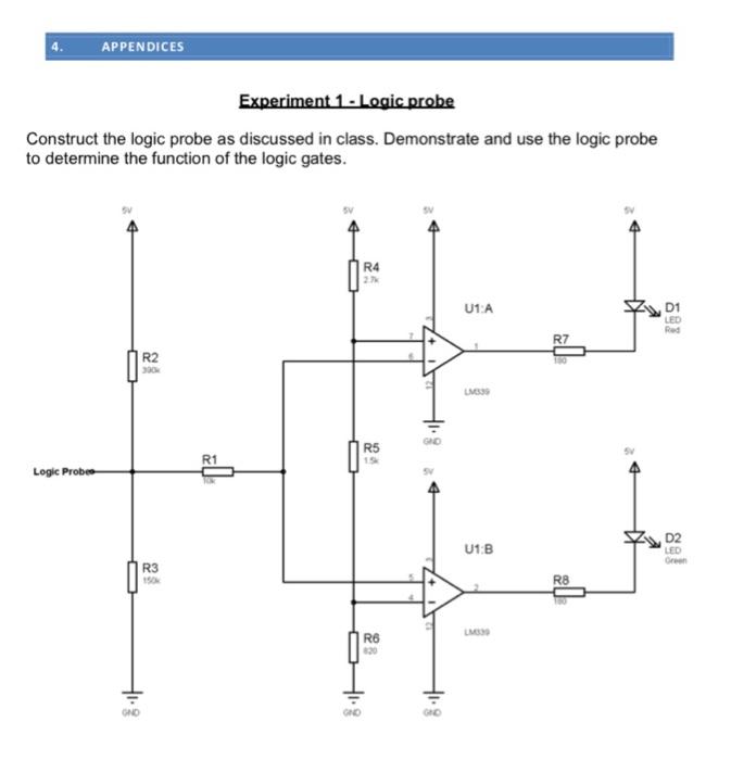 Construct the logic probe as discussed in class. | Chegg.com