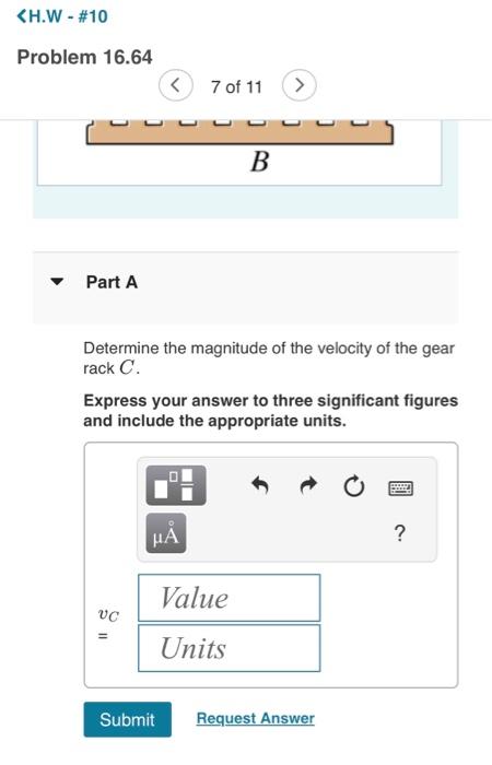 Solved Problem 16.64 7 of 11 The pinion gear A rolls on the | Chegg.com