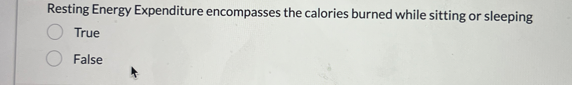 Solved Resting Energy Expenditure encompasses the calories | Chegg.com