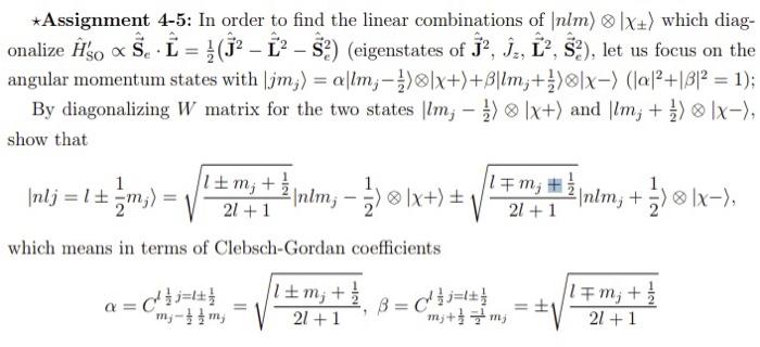 Solved ⋆ Assignment 4-5: In order to find the linear | Chegg.com