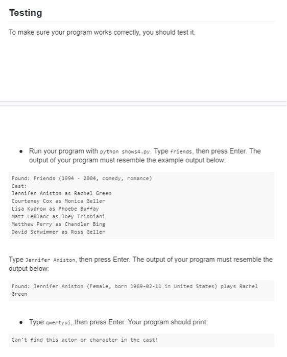 Solved TV Show Explorer Version 4: Episodes Finally, your | Chegg.com