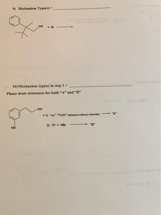 Solved 3) Mechanism Type(s) = OH + HCI 4) Mechanism Type(s) | Chegg.com