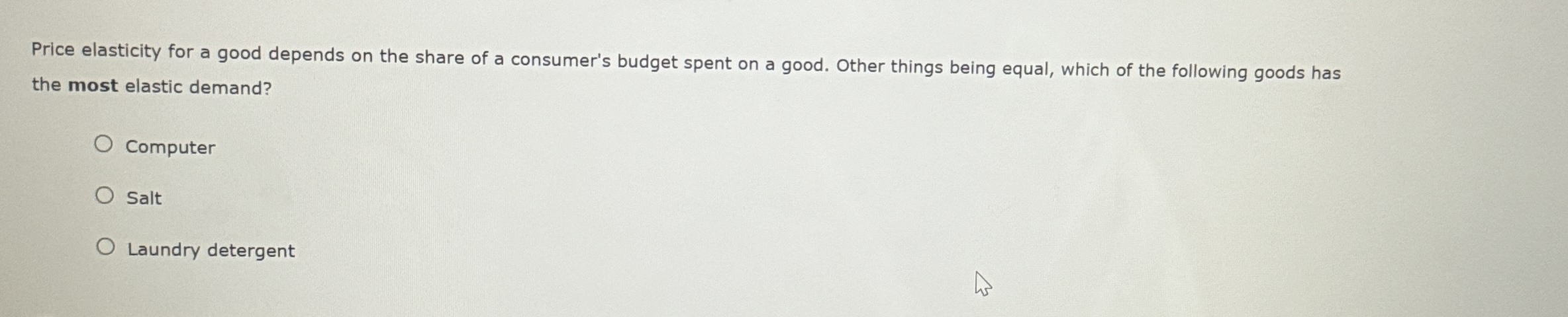 Solved Price elasticity for a good depends on the share of a | Chegg.com