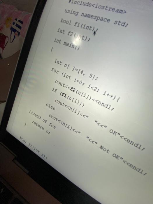 Solved include using namespace std; bool f1(int), aii int | Chegg.com