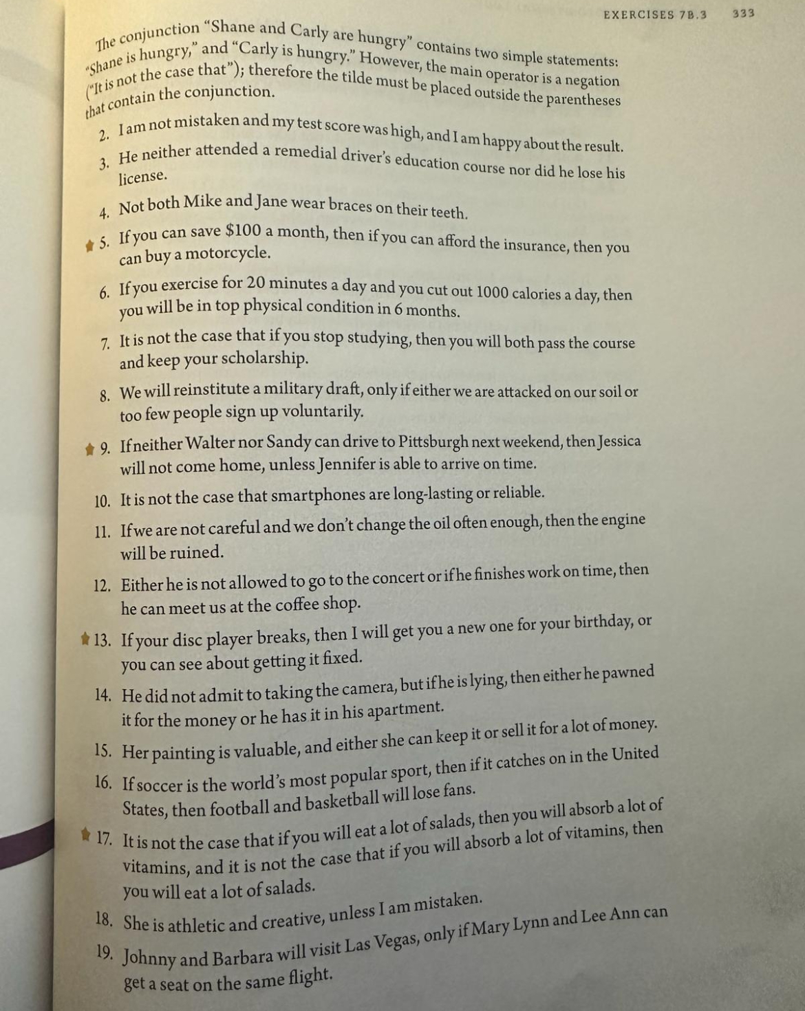 Solved EXERCISES 7B.3333The conjunction "Shane and Carly are | Chegg.com