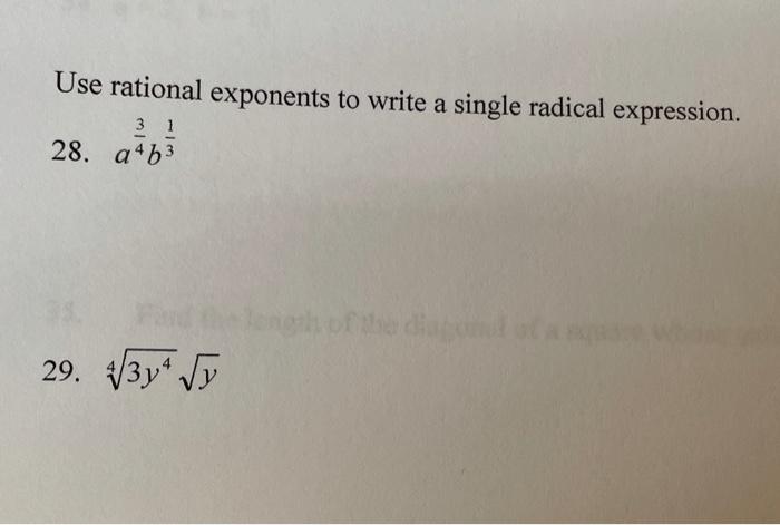 Solved Use rational exponents to write a single radical | Chegg.com