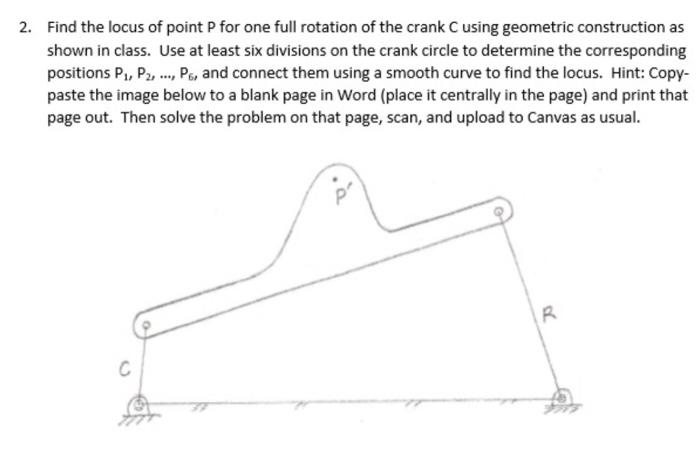 Solved 2. Find the locus of point P for one full rotation of | Chegg.com