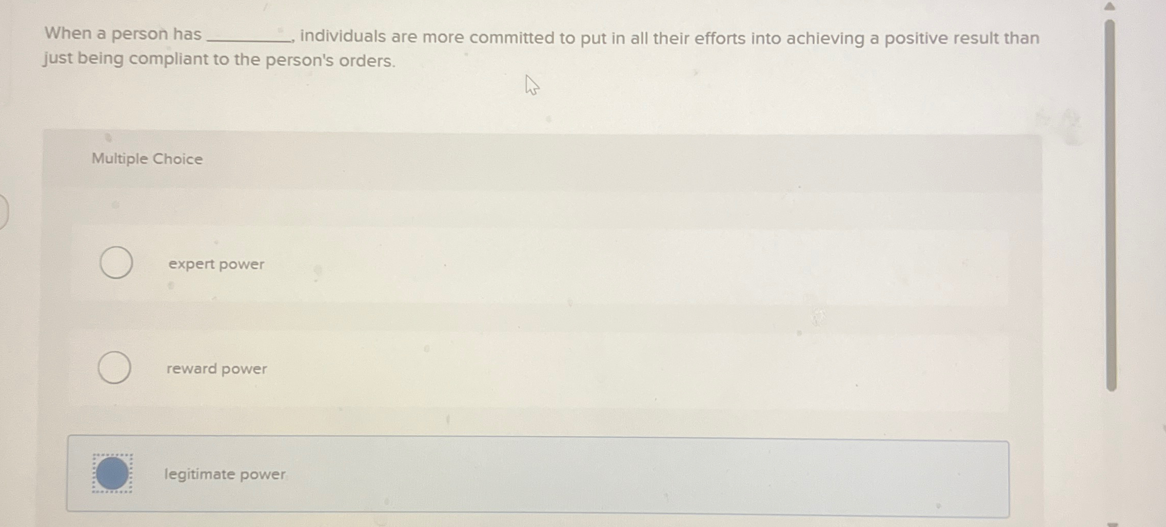 Solved When a person has ﻿individuals are more committed | Chegg.com