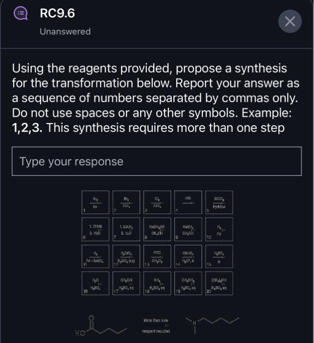 Solved Using the reagents provided, propose a synthesis for | Chegg.com