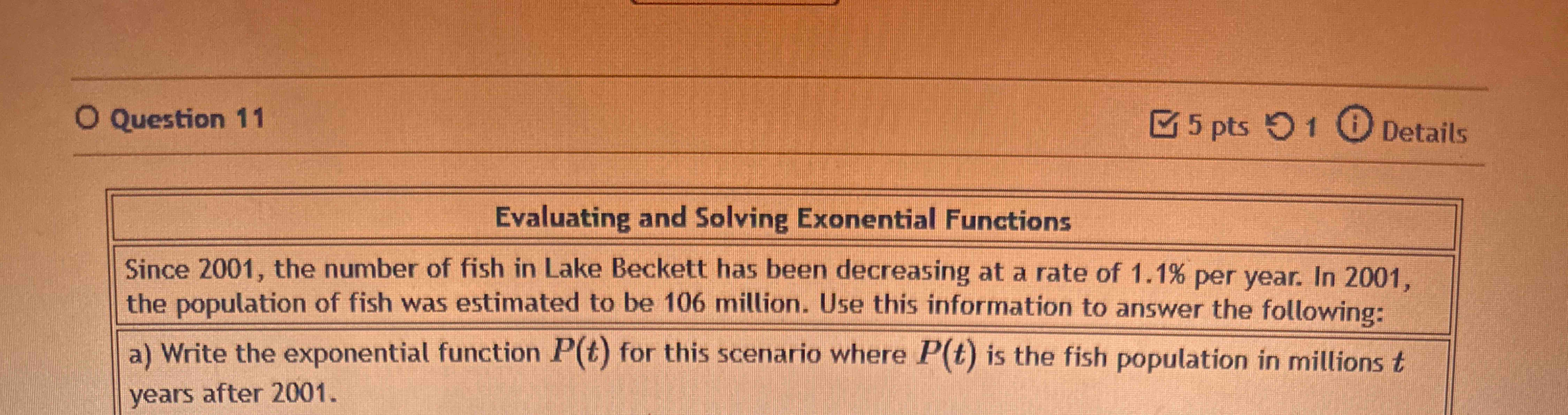 Solved Question 11Evaluating and Solving Exonential | Chegg.com