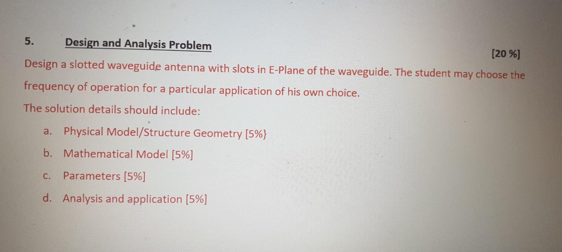 5. Design and Analysis Problem [20\%] Design a | Chegg.com