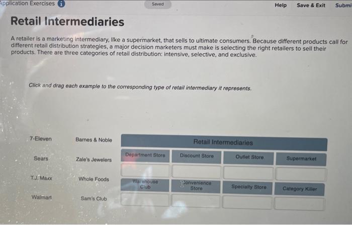 Solved application Exercises Saved Help Save & Exit Submi | Chegg.com