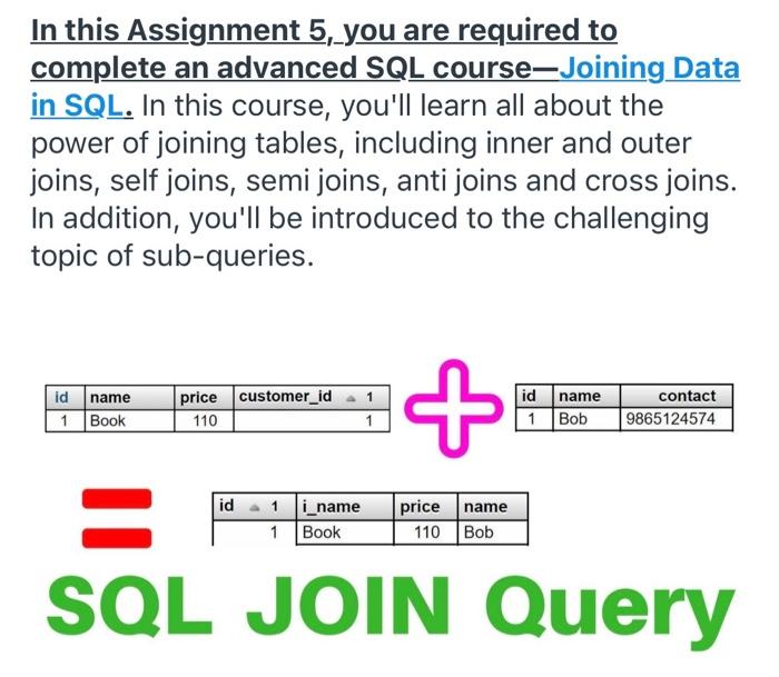 Solved In this Assignment 5,_you are required to complete an | Chegg.com