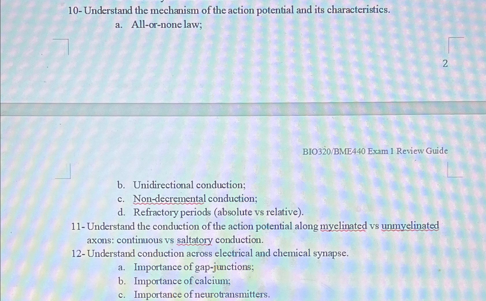 Solved 10-Understand the mechanism of the action potential | Chegg.com