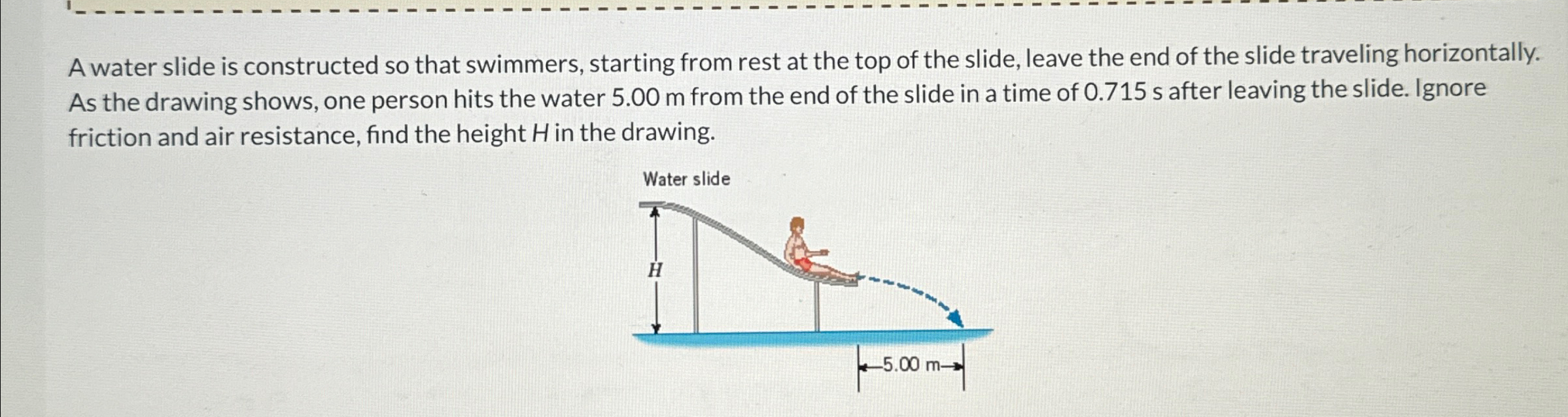 Solved A water slide is constructed so that swimmers, | Chegg.com