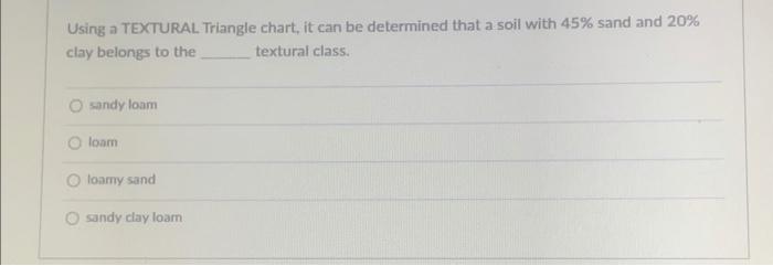 Solved Using a TEXTURAL Triangle chart, it can be determined | Chegg.com