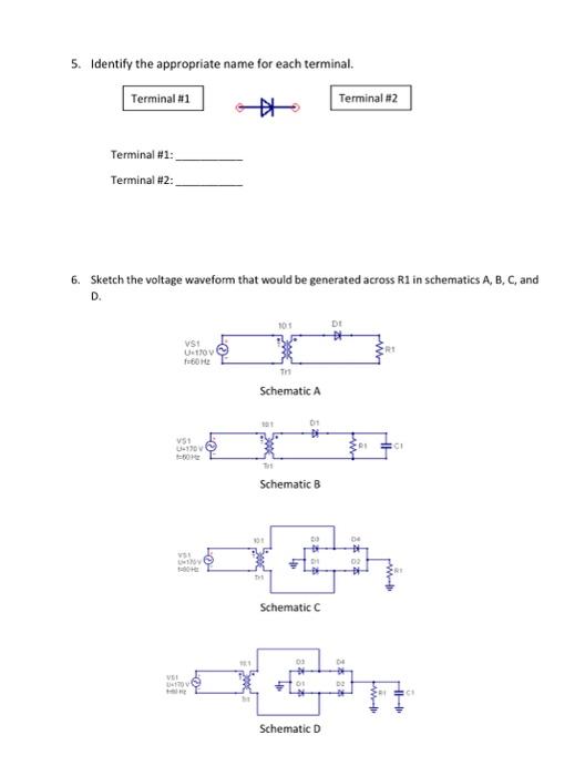 Solved 5. Identify the appropriate name for each terminal. | Chegg.com