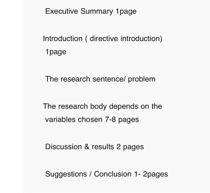 Solved Executive Summary 1page Introduction ( directive | Chegg.com Solved Executive Summary 1page Introduction ( directive | Chegg.com