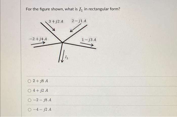 Solved For the figure shown, what is I, in rectangular form? | Chegg.com