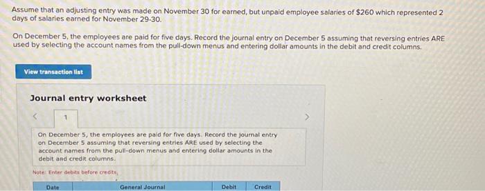 Solved Assume that an adjusting entry was made on November | Chegg.com