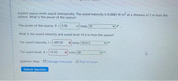 Solved A point source emits sound isotropically. The sound | Chegg.com