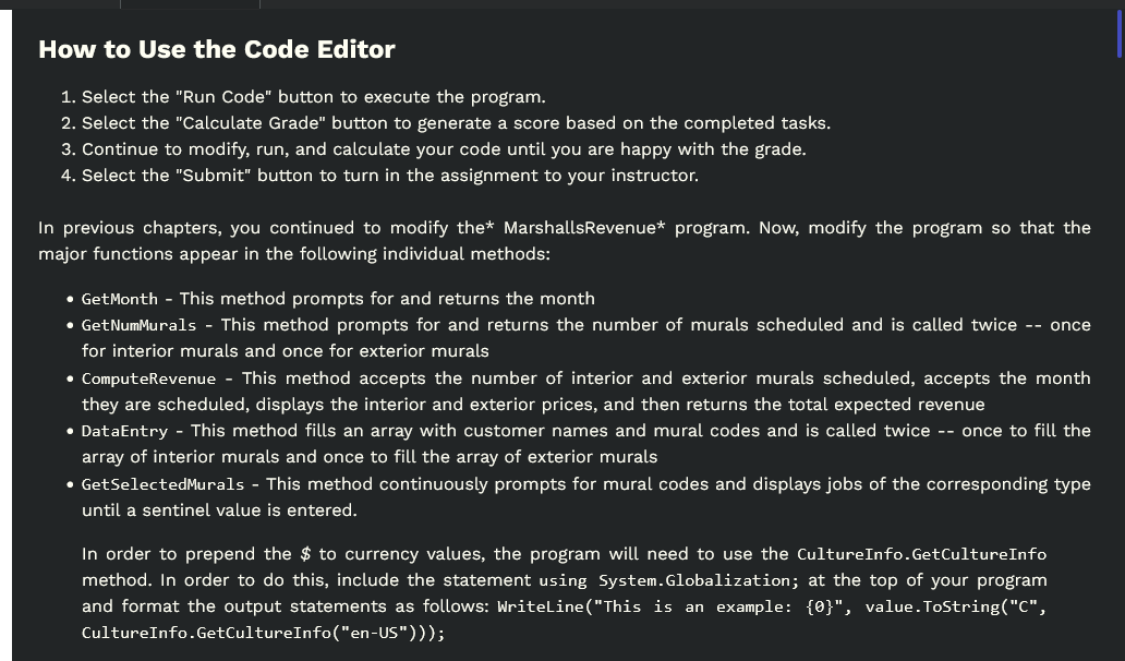 Solved How to Use the Code EditorSelect the "Run Code" | Chegg.com
