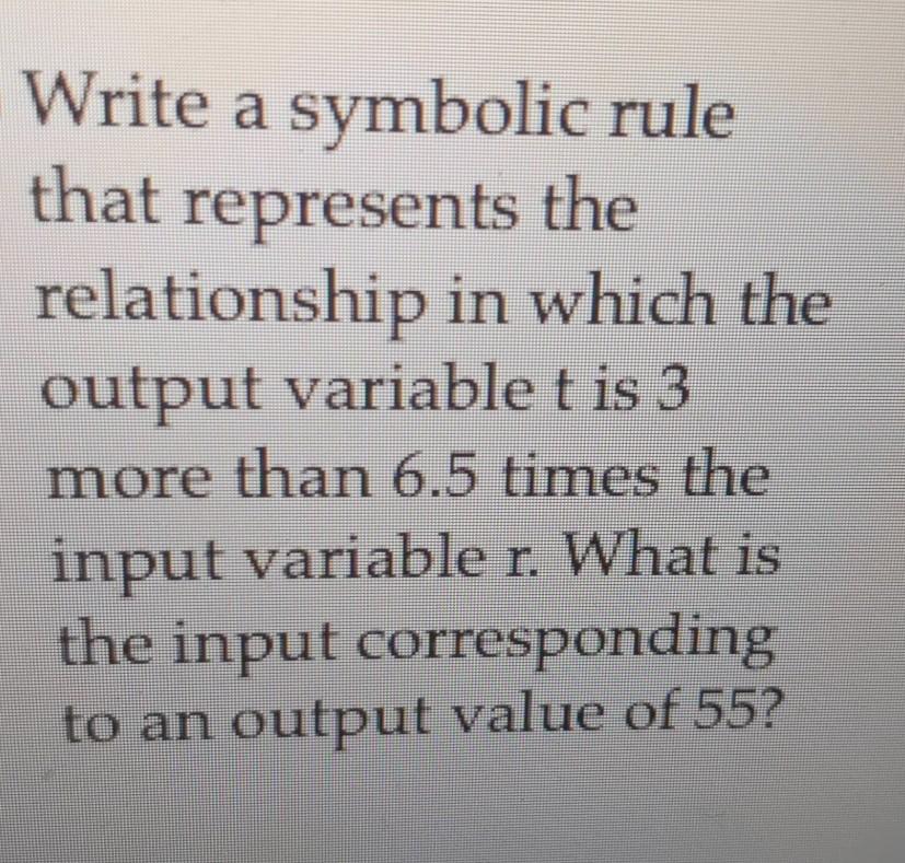 Solved Write a symbolic rule that represents the | Chegg.com