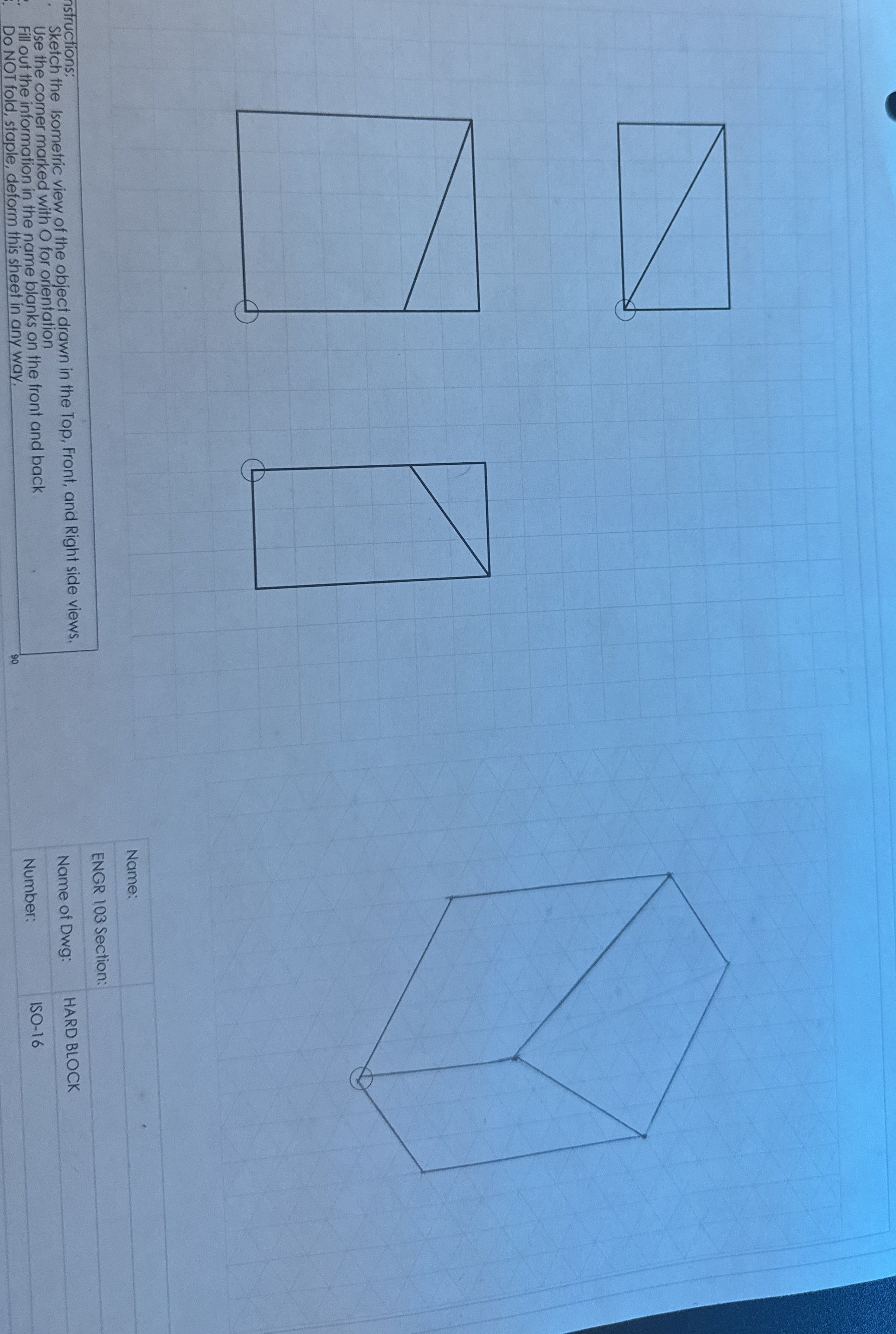 Solved istructions:Sketch the Isometric view of the object | Chegg.com