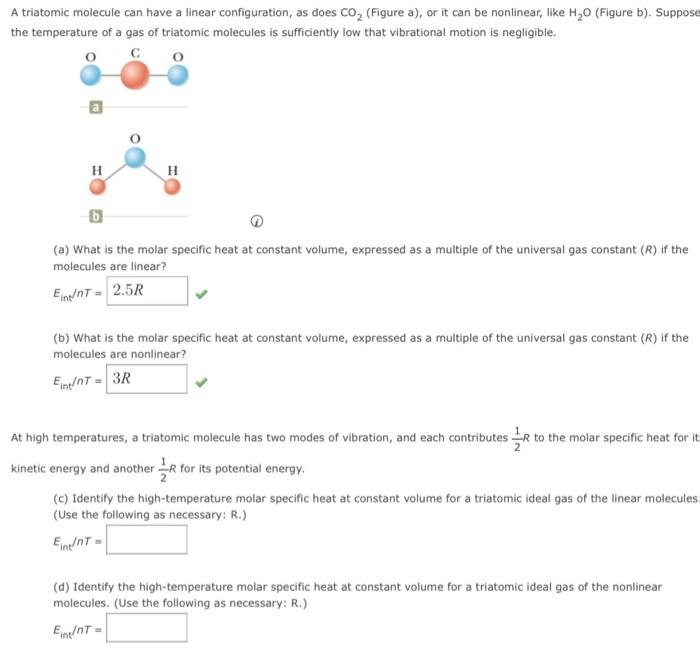 Solved A triatomic molecule can have a linear configuration, | Chegg.com