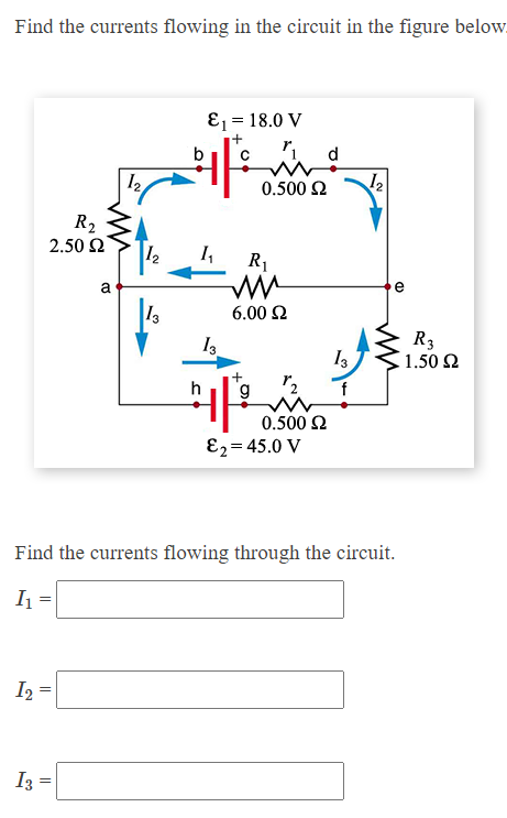 Solved Find the currents flowing in the circuit in the | Chegg.com