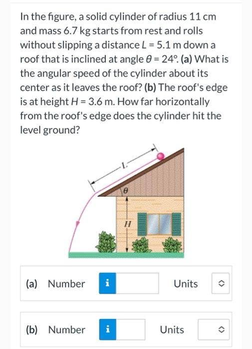 Solved In the figure, a solid cylinder of radius 11 cm and | Chegg.com