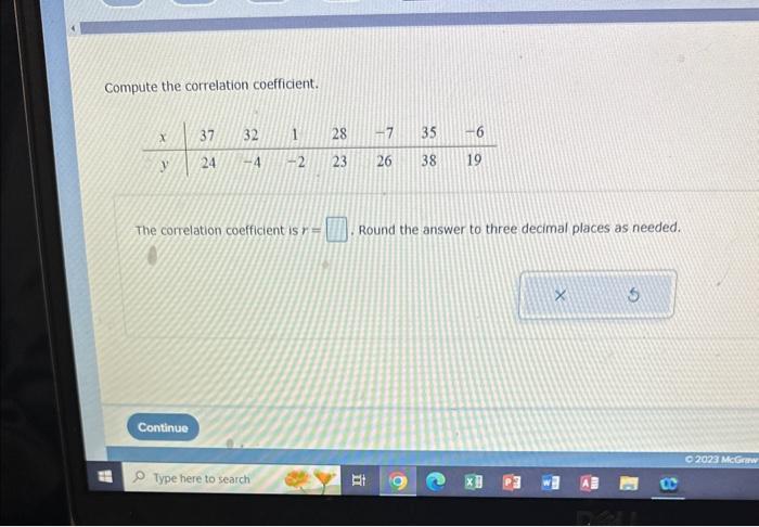 Solved Compute The Correlation Coefficient The Correlation 2429