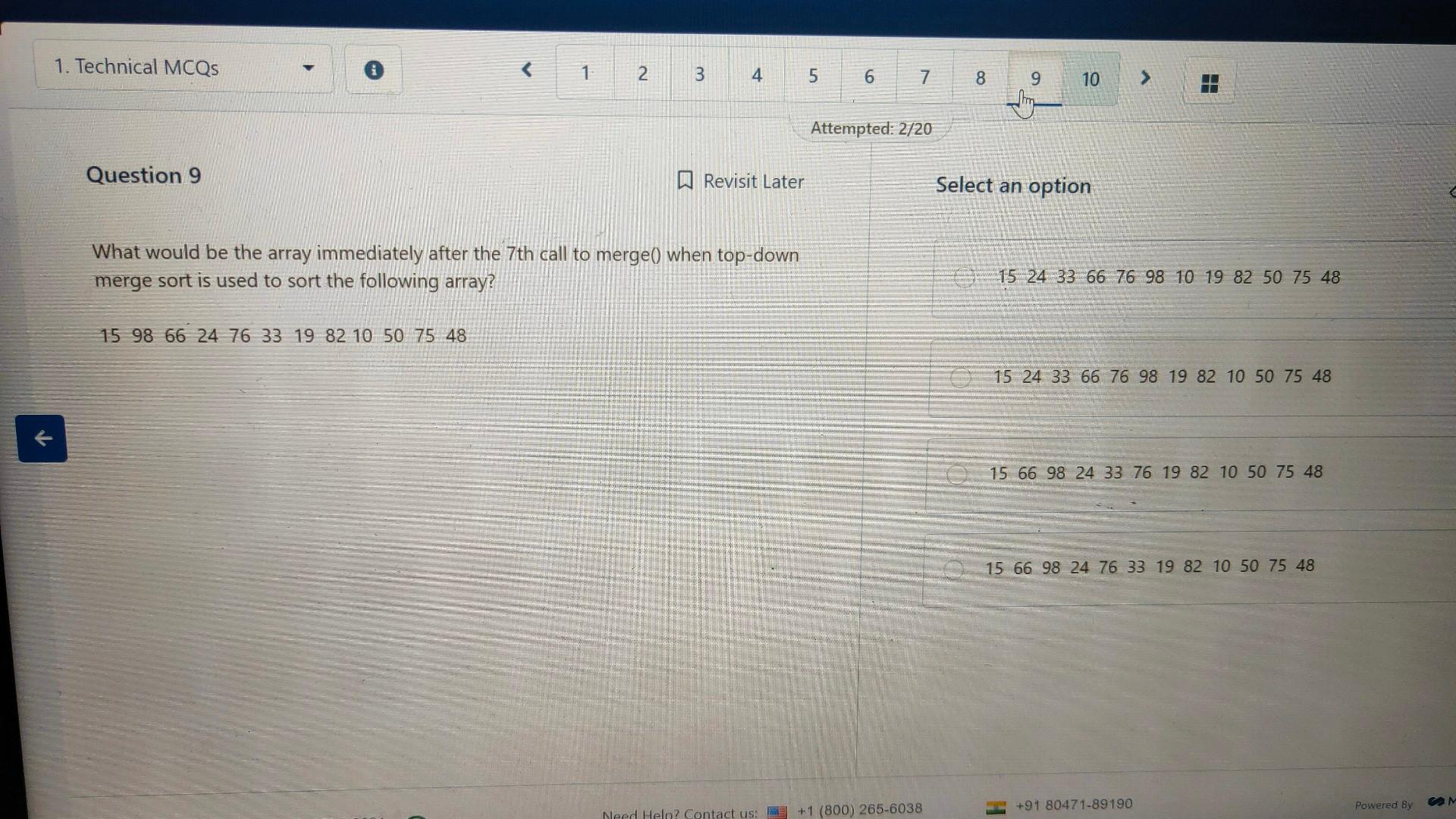 Solved Question 5 W Revisit Later Select an option Provide a | Chegg.com