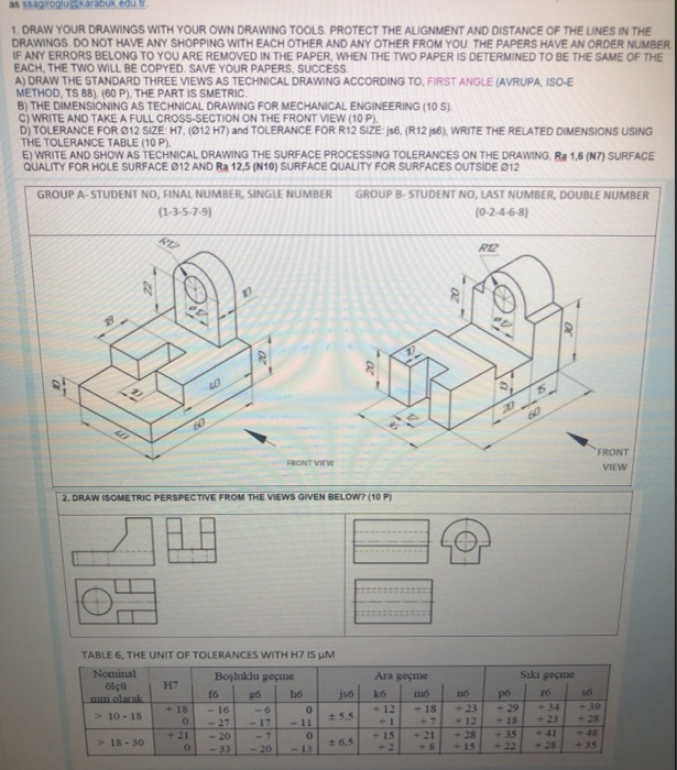 Solved as sag roglukarabuk édu.tr 1. DRAW YOUR DRAWINGS WITH | Chegg.com