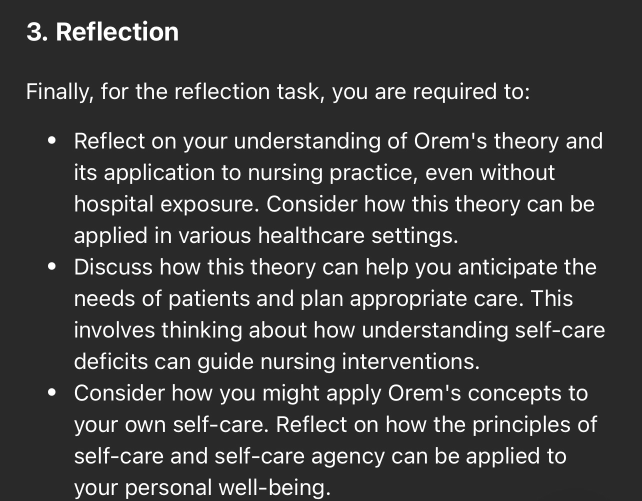 Solved ReflectionFinally, for the reflection task, you are | Chegg.com