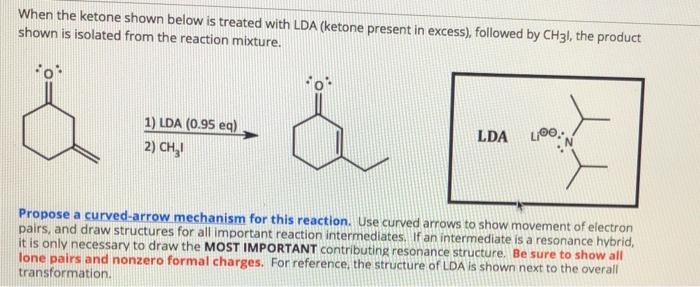 Solved When the ketone shown below is treated with LDA | Chegg.com